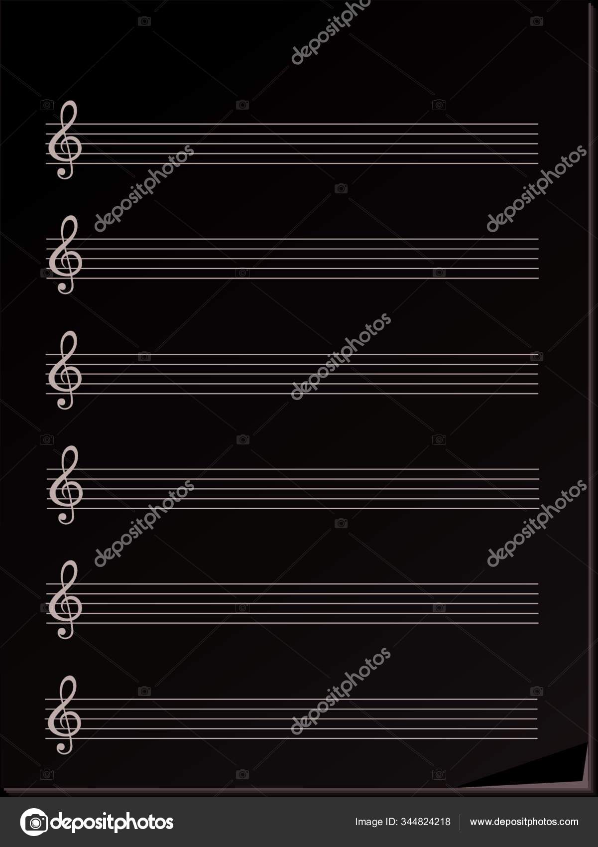Papier Pour Notes Musique Isolé Sur Fond Blanc Vecteur Eps Vecteur par ...