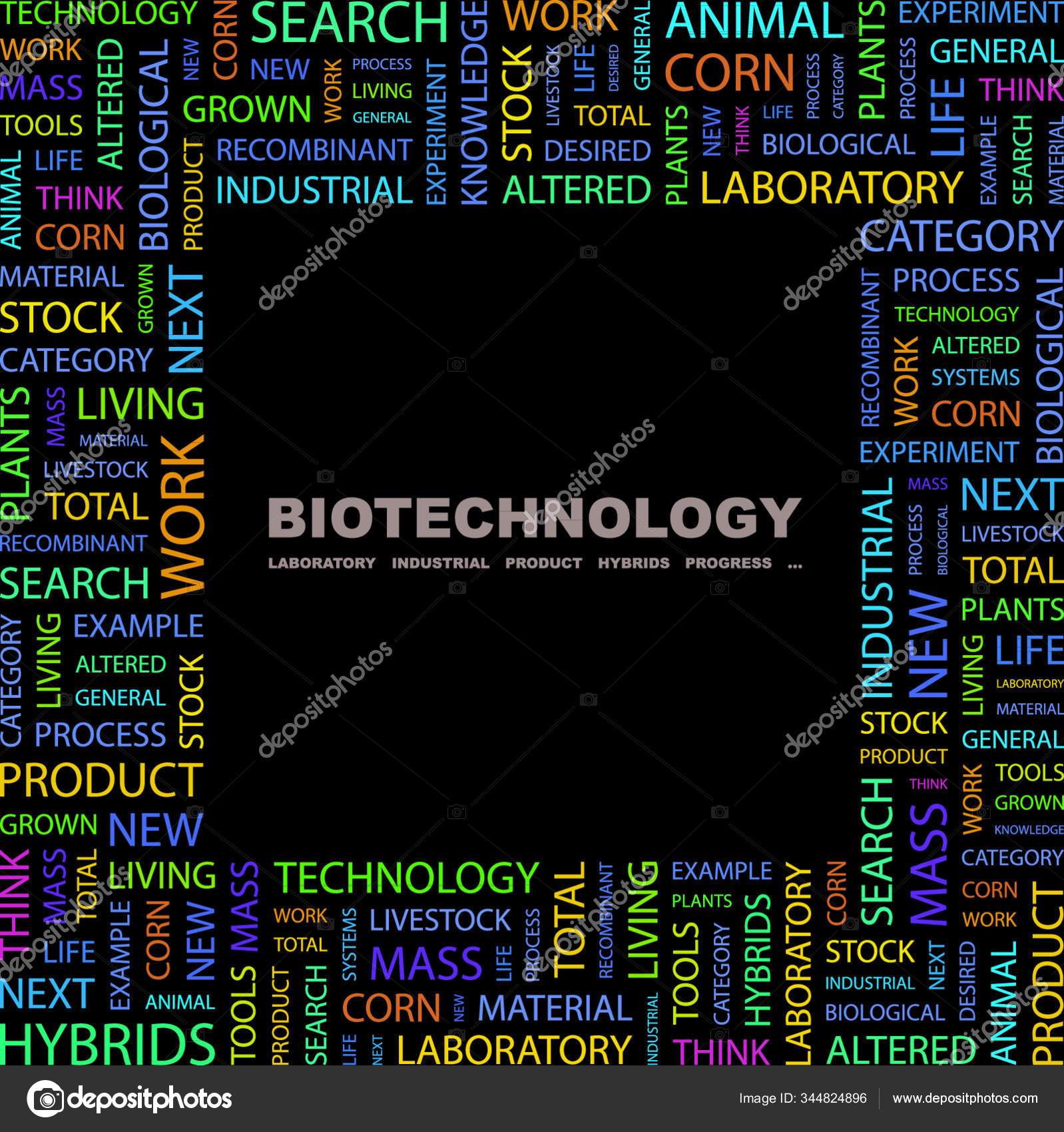 Biotechnology Background Concept Wordcloud Illustration Print Concept ...