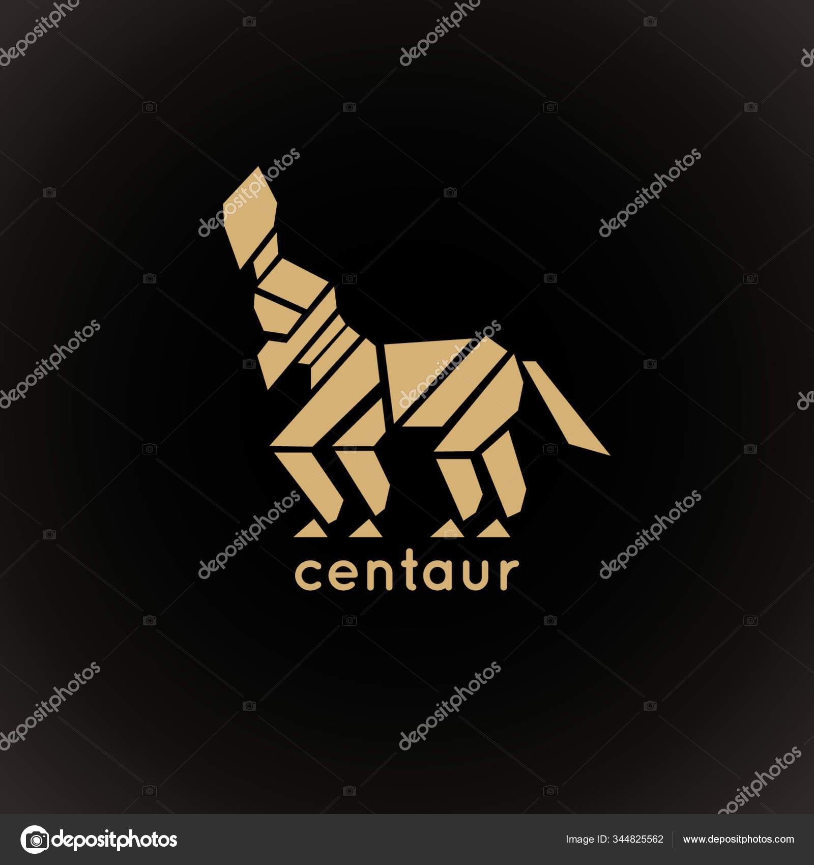Centaur Logo Flat Icon Vector Illustration Stock Vector Image by ...