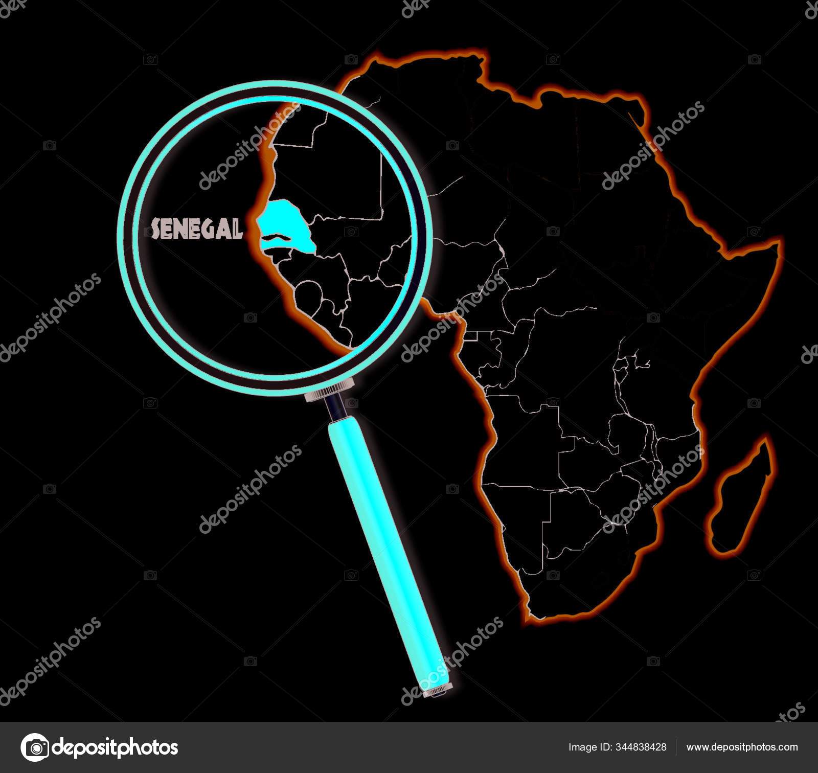 Senegal Outline Inset Map Africa White Background Stock Vector by ©YAYImages 344838428