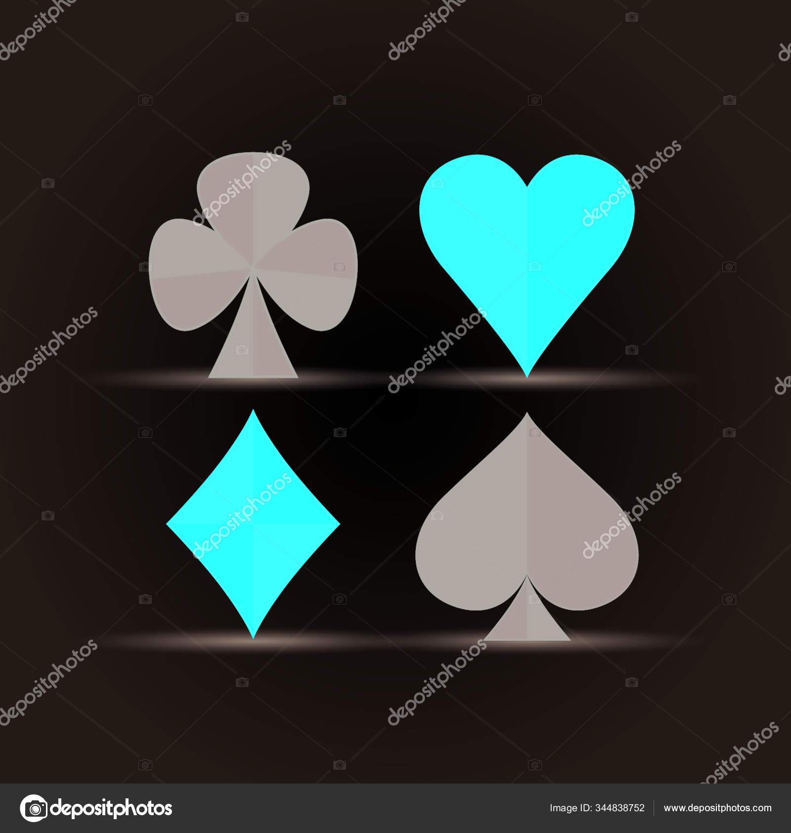 Vector Gambling Card Symbols Gray Background Stock Vector Image by ...