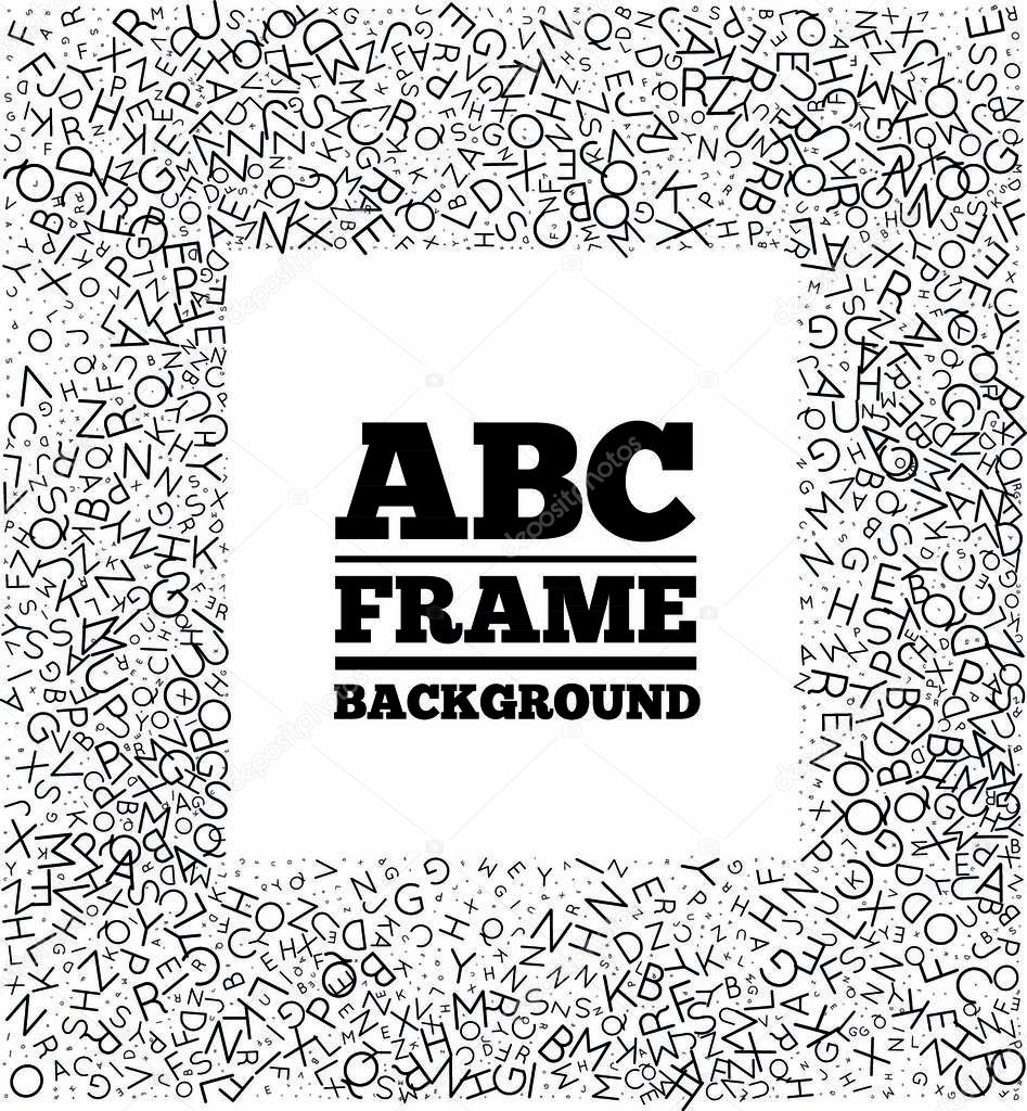 Marco creado a partir de las letras de diferentes tamaños. Se puede ...