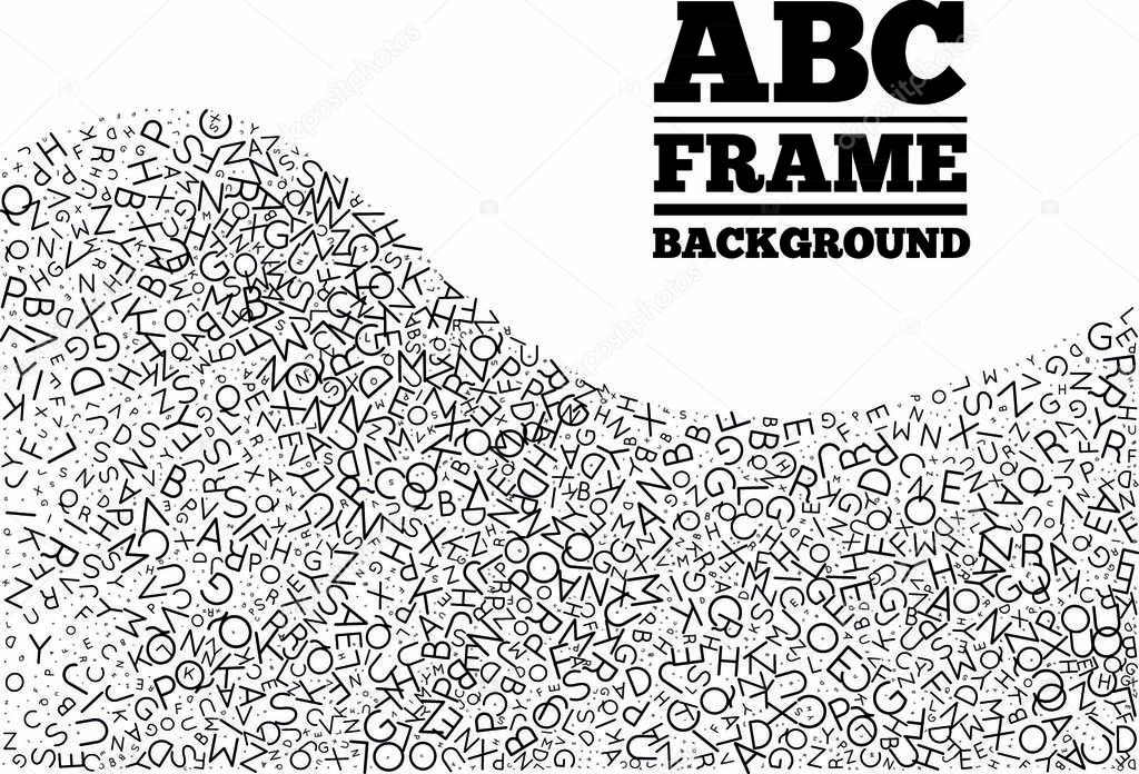 Marco creado a partir de las letras de diferentes tamaños. Se puede ...