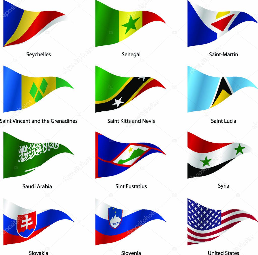 Establecer banderas de estados soberanos mundiales en forma triangular ...