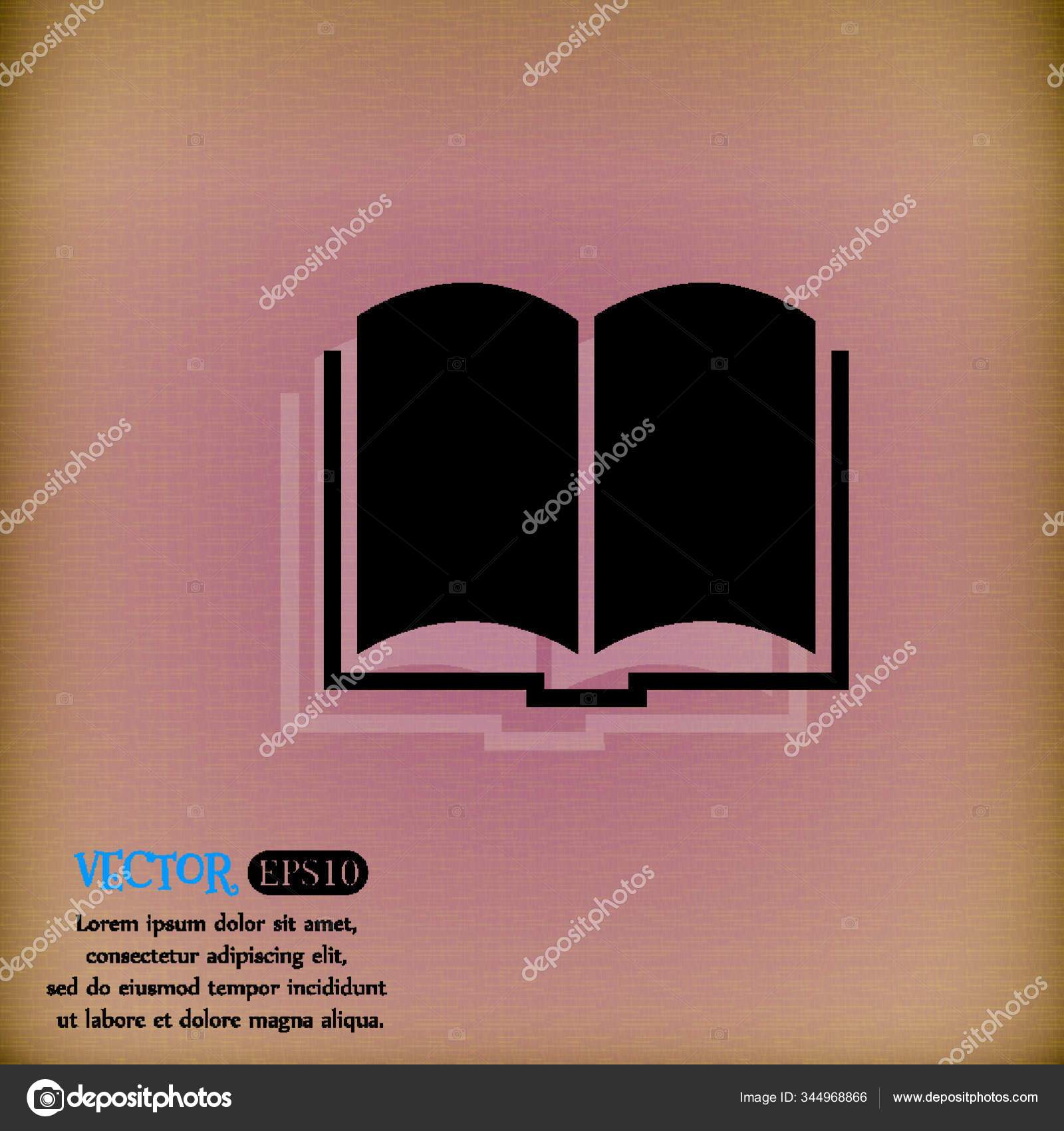 Book Icon Blue Green Abstract Background Shadow Space Your Text Stock ...