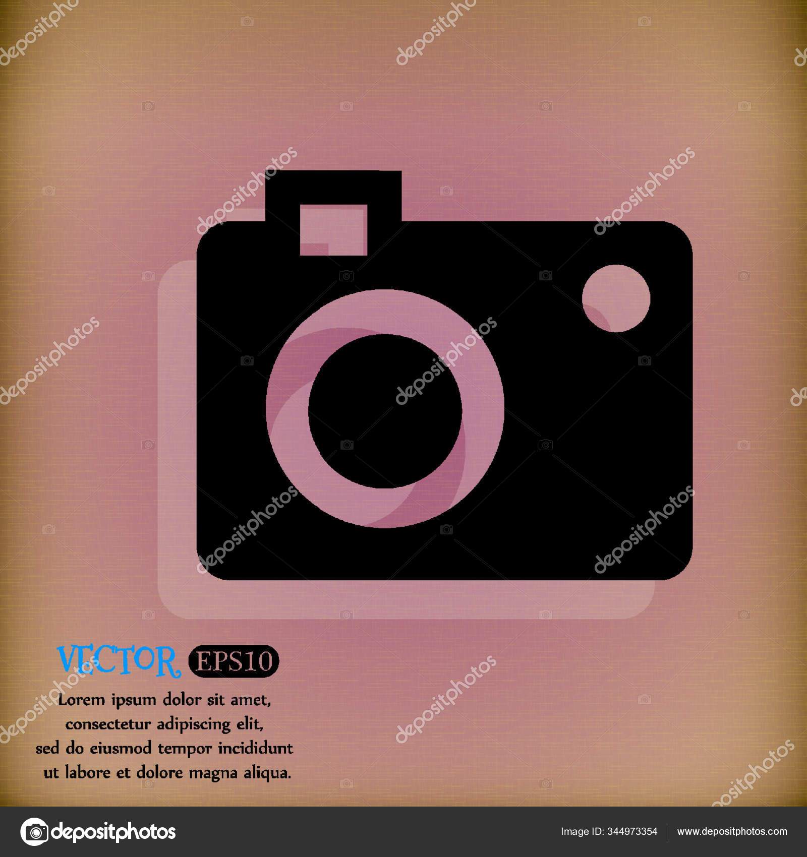 Camera Icon Blue Green Abstract Background Shadow Space Your Text Stock ...