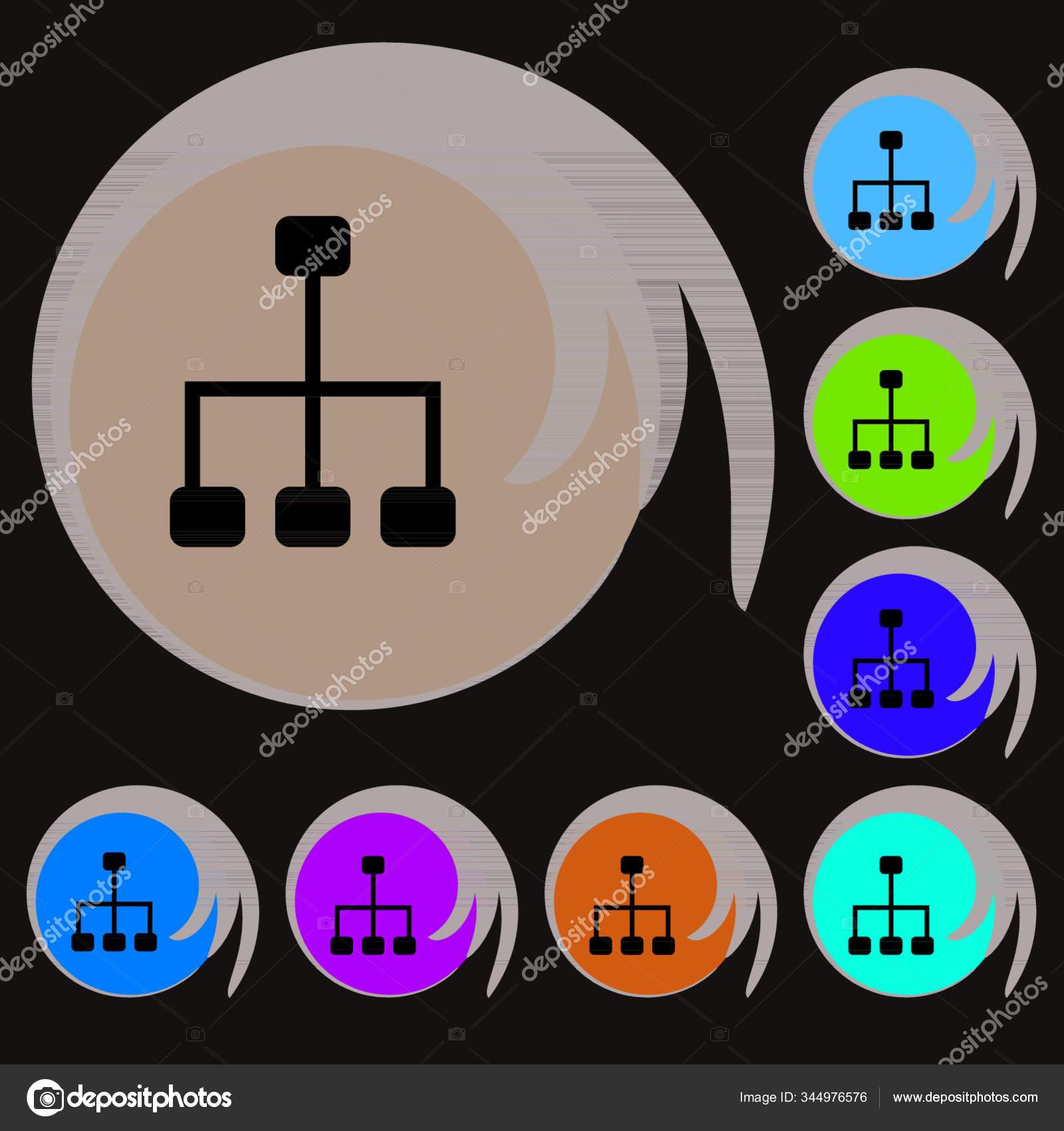 Social Network Icon Symbols Eight Colored Buttons Vector Illustration ... Social Network Icon Symbols Eight Colored Buttons Vector Illustration ...