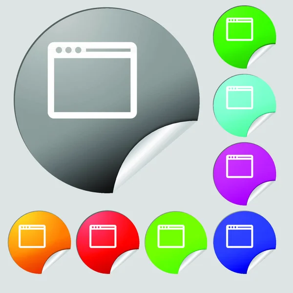 Simple Browser Window Icon Sign Symbol Eight Flat Buttons Vector Stock ...