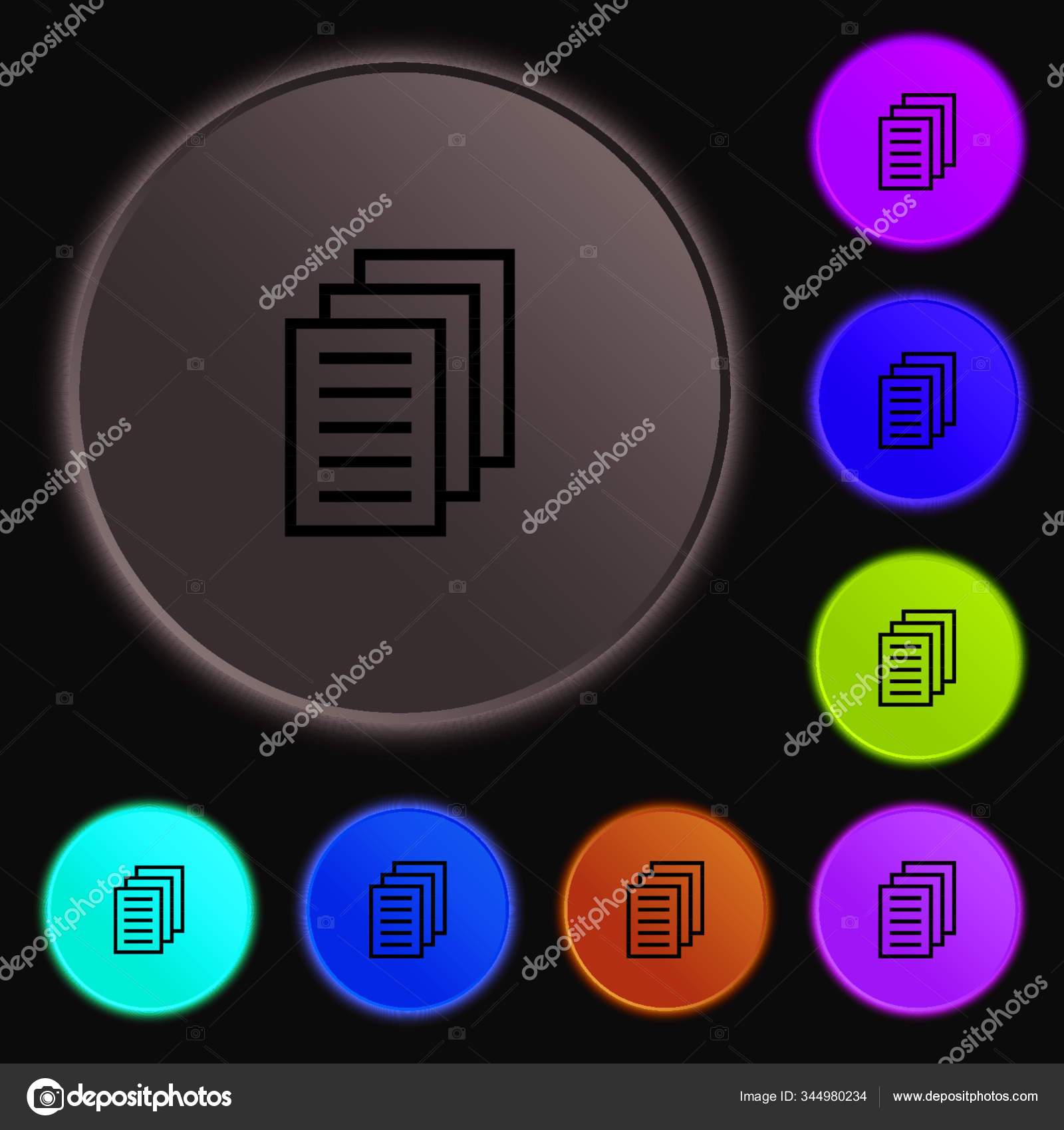 Copy File Duplicate Document Icon Sign Symbol Eight Flat Buttons Stock Vector by ©YAYImages ...