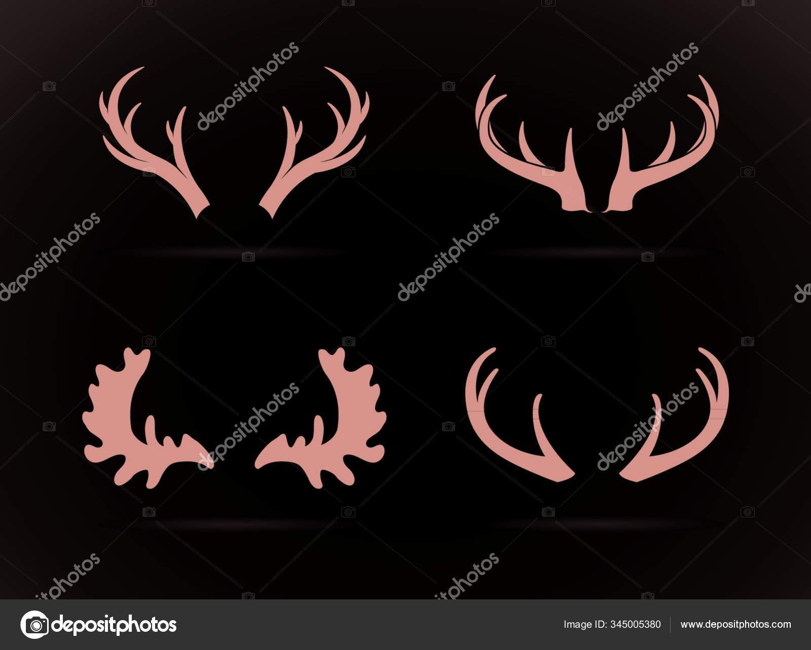 Vector Antler Icon Set White Background Horn Stock Vector by ©YAYImages ...