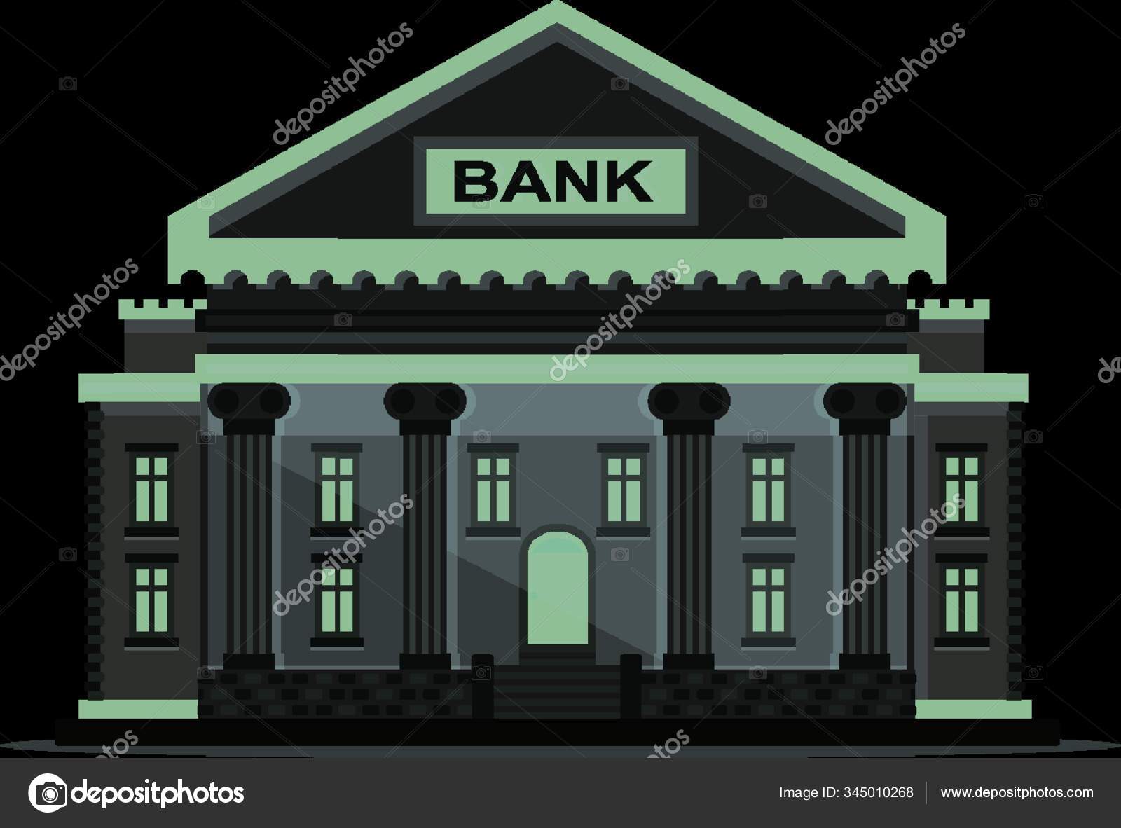 Bank Building Vector Illustration Flat Design Style Stock Vector by ...