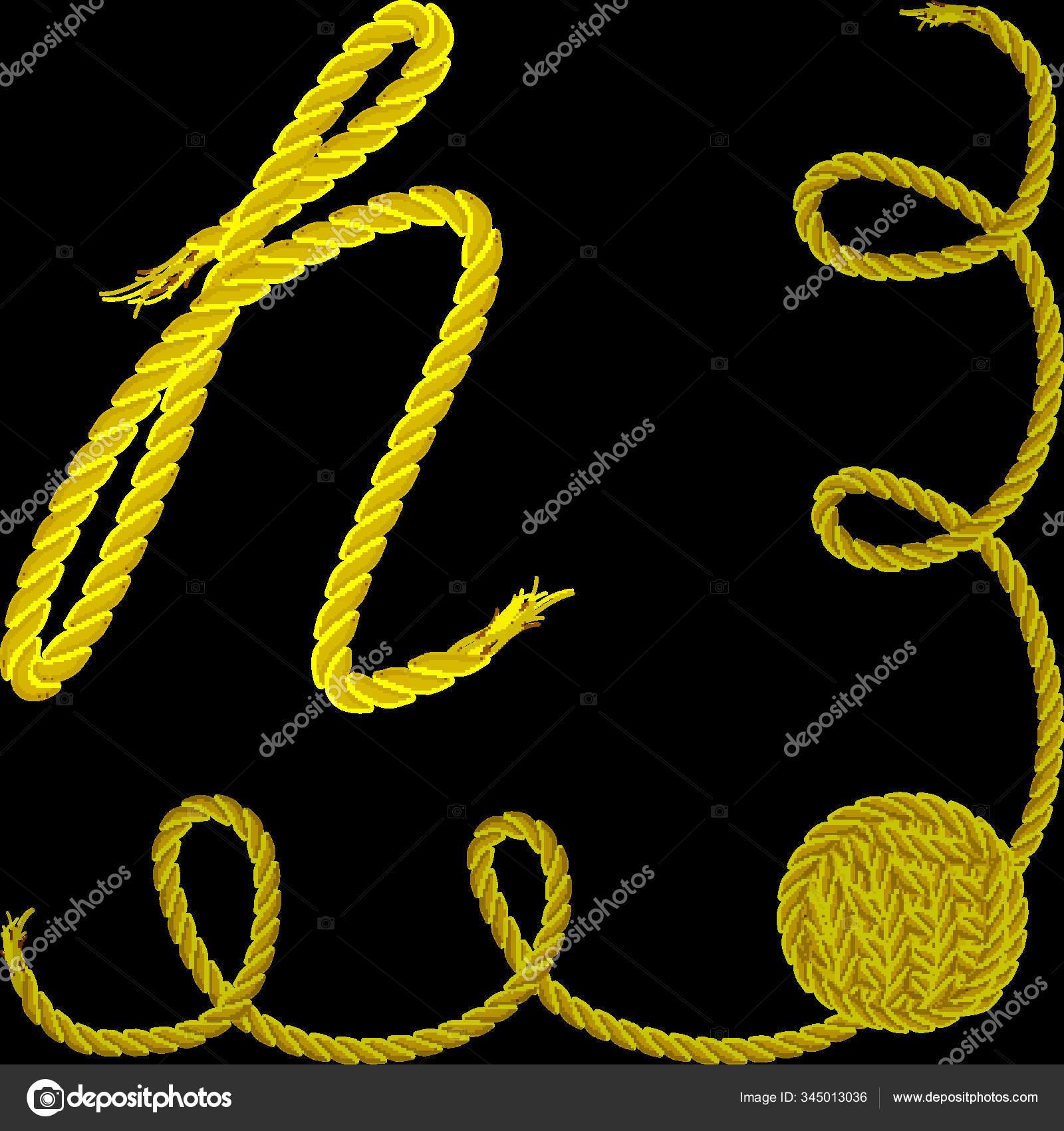 Letra Alfabeto Vector Fuente Hilo Cuerda Cable Para Productos Hechos ...