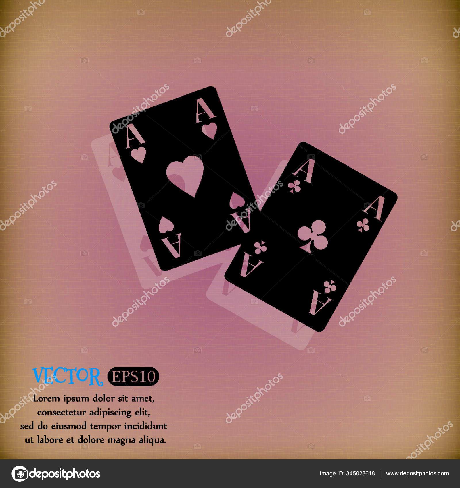 Two Aces Icon Blue Green Abstract Background Shadow Space Your Stock ...