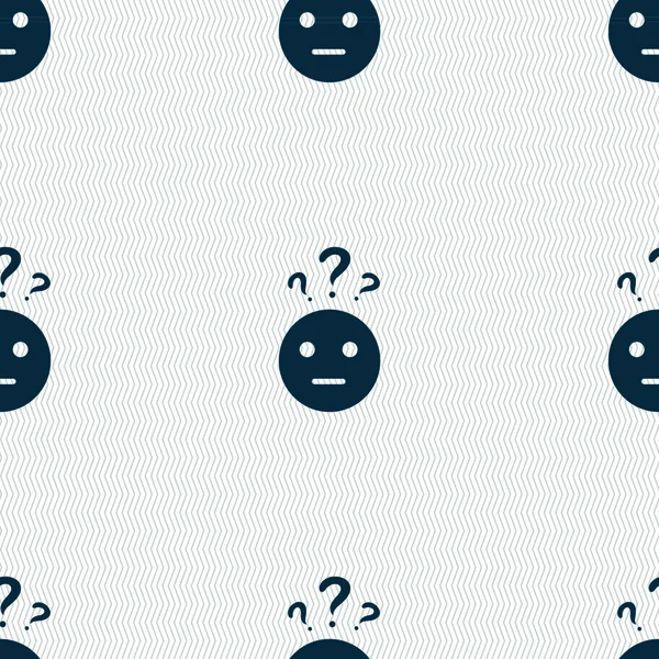 Question Mark Man Incomprehension Icon Sign Seamless Pattern Gray ...