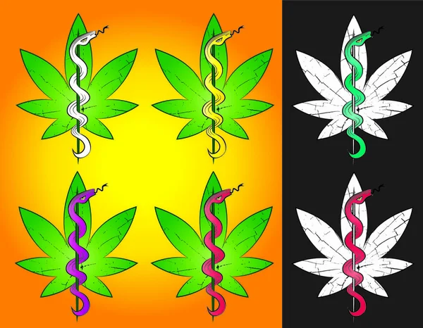 Cannabis Marijuana Leaf Silhouete Design Stamp Vector Illustration ...