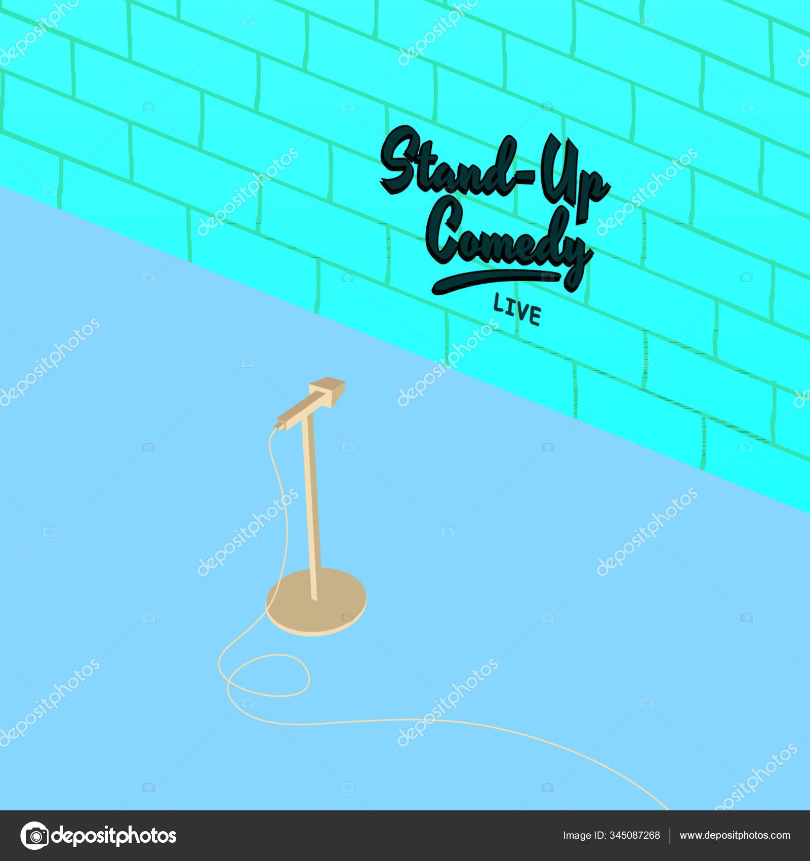 Stand Comedy Isometric Block Cartoon Theme Vector Illustration Stock ...