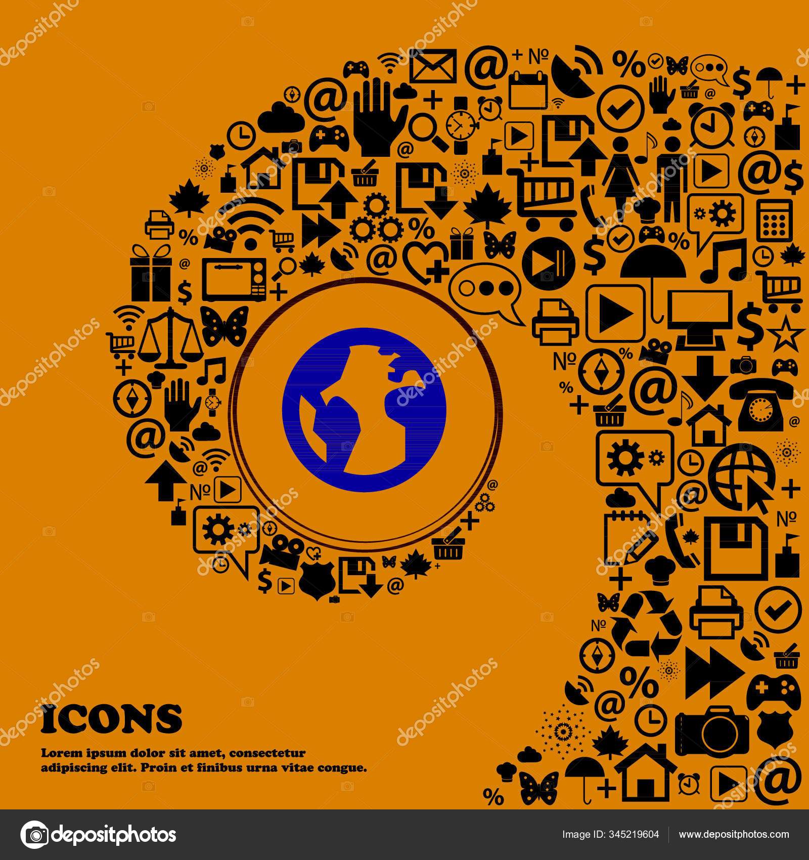 Globe World Map Geography Sign Symbol Nice Set Beautiful Icons Stock ...