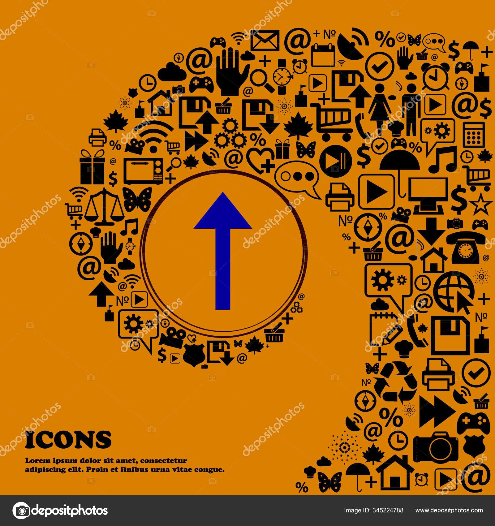 Direction Arrow Sign Symbol Nice Set Beautiful Icons Twisted Spiral ...