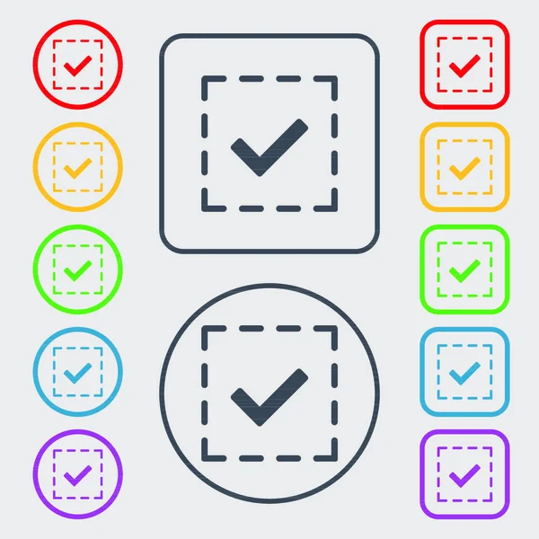 Check Mark Sign Icon Confirm Approved Symbol Symbols Square Buttons ...