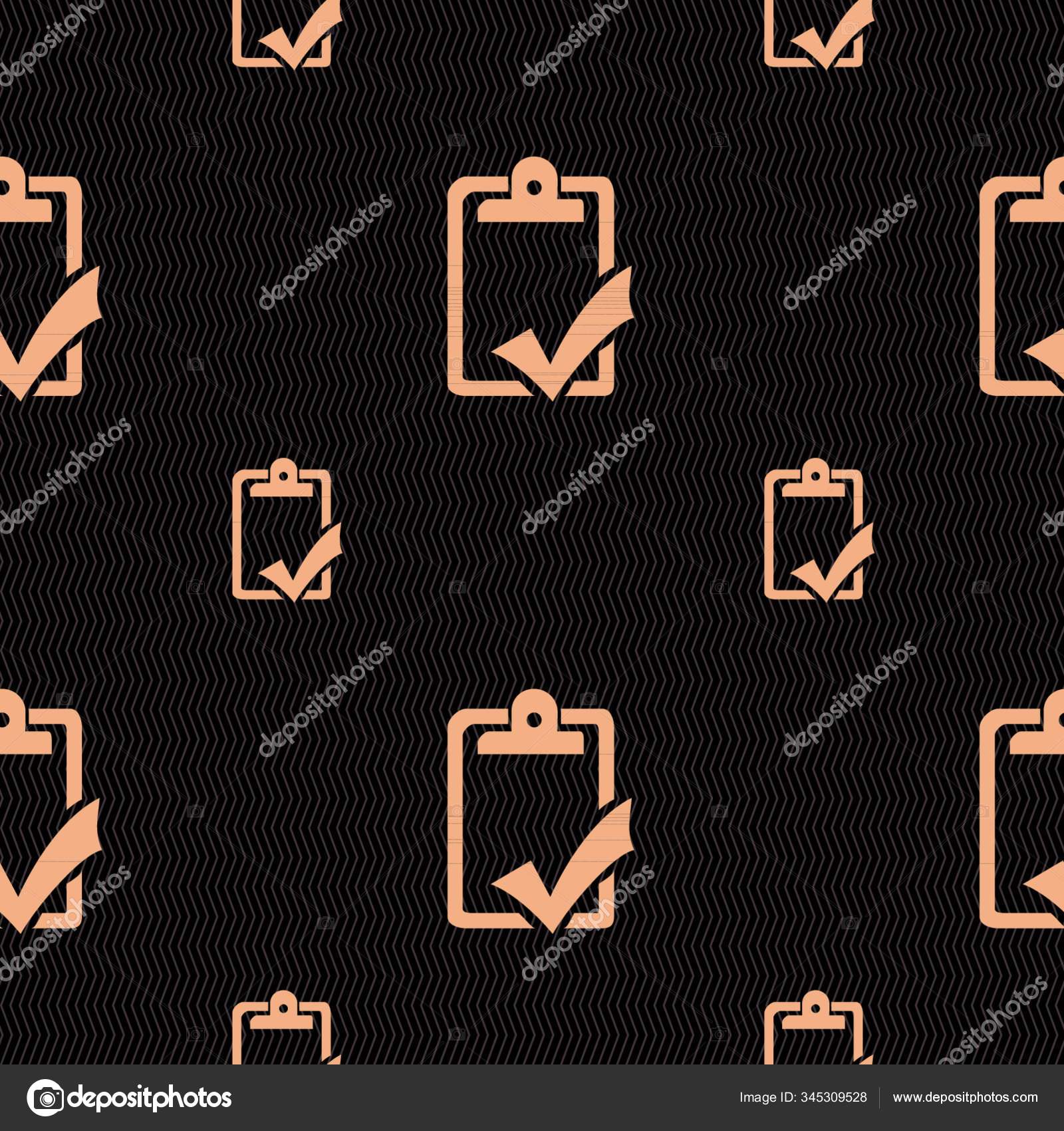 Document Grammar Control Test Work Complete Icon Sign Seamless Pattern ...