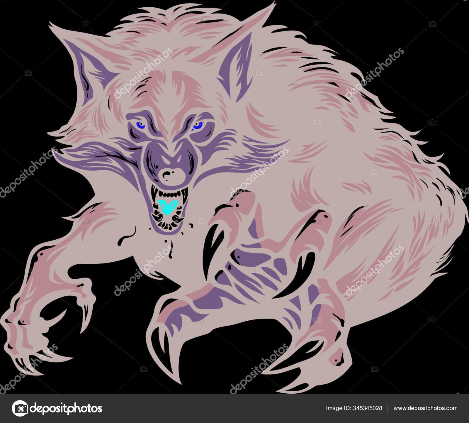 Werewolf Snarling Illustration Of A Fierce Snarling Werewolf With