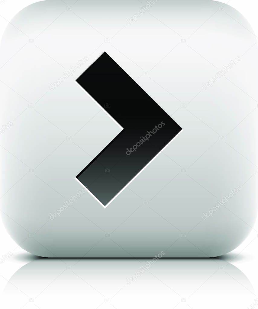 Icono gris con signo de flecha negra. Serie en estilo piedra. Bot n ...