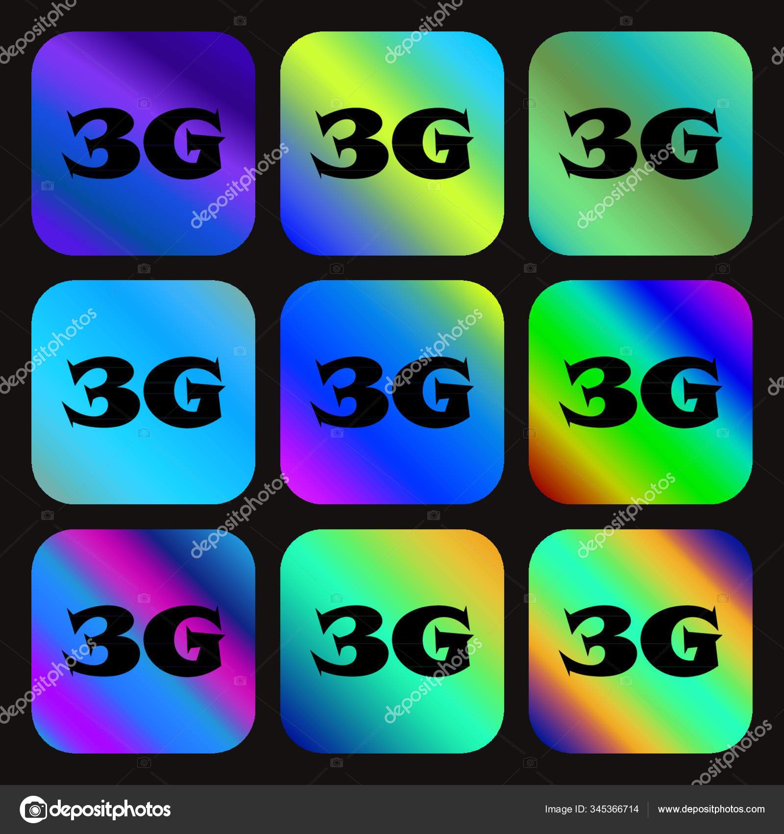 Sign Icon Mobile Telecommunications Technology Symbol Nine Buttons Bright Gradients Stock Vector ...