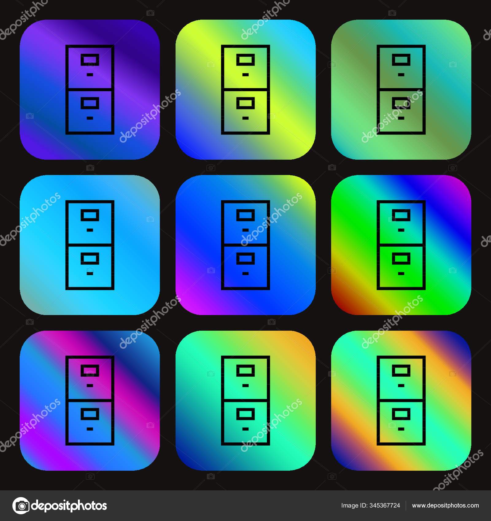 Safe Sign Icon Deposit Lock Symbol Nine Buttons Bright Gradients Stock Vector by ©YAYImages ...