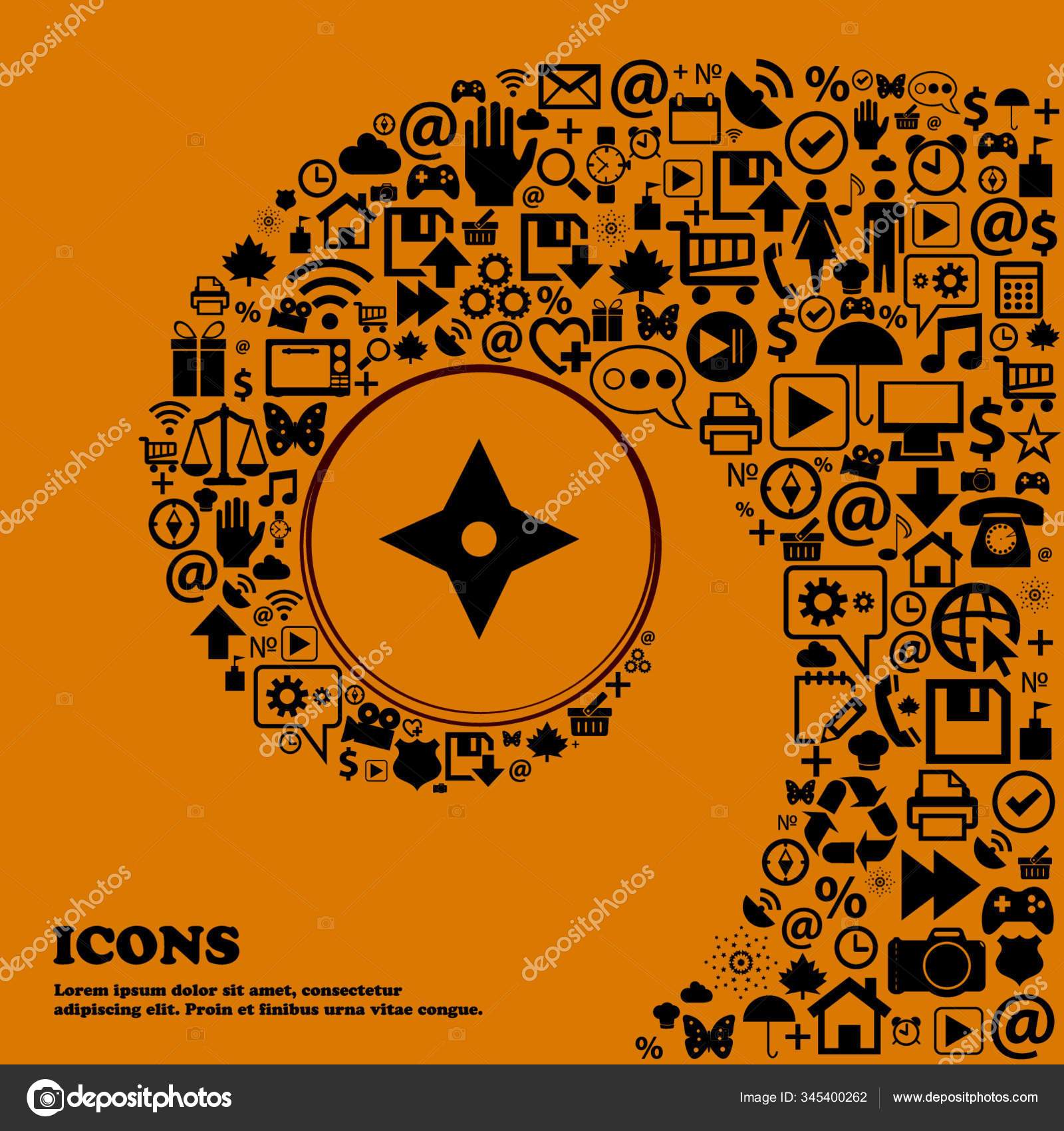 아이콘 아름다운 아이콘들이 나선형의 아름다운 세트가 하나의 아이콘의 중앙으로 들어갔습니다 스톡 벡터 - ©YAYImages ...