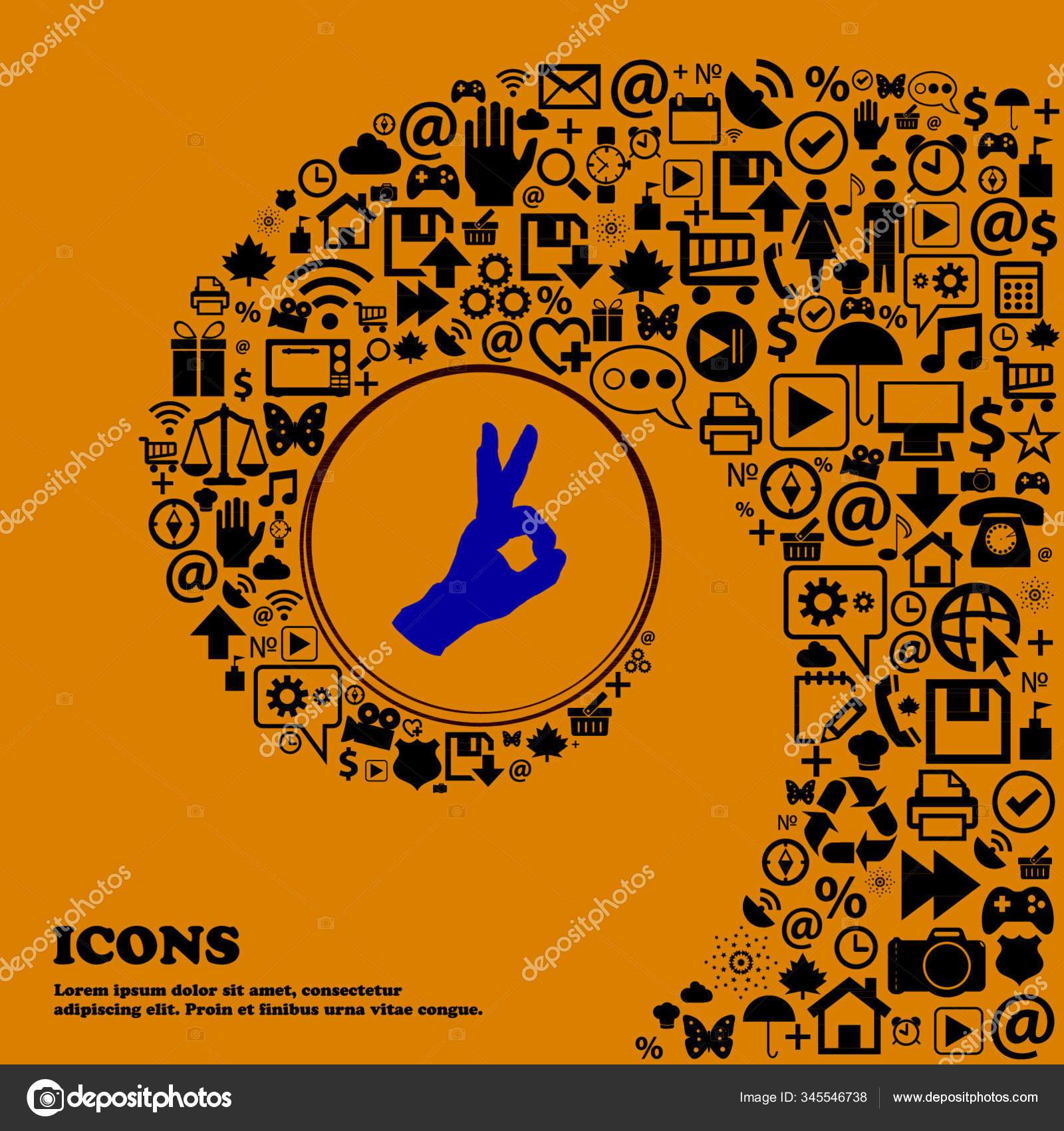 Gesture Symbols Nice Set Beautiful Icons Twisted Spiral Center One ...