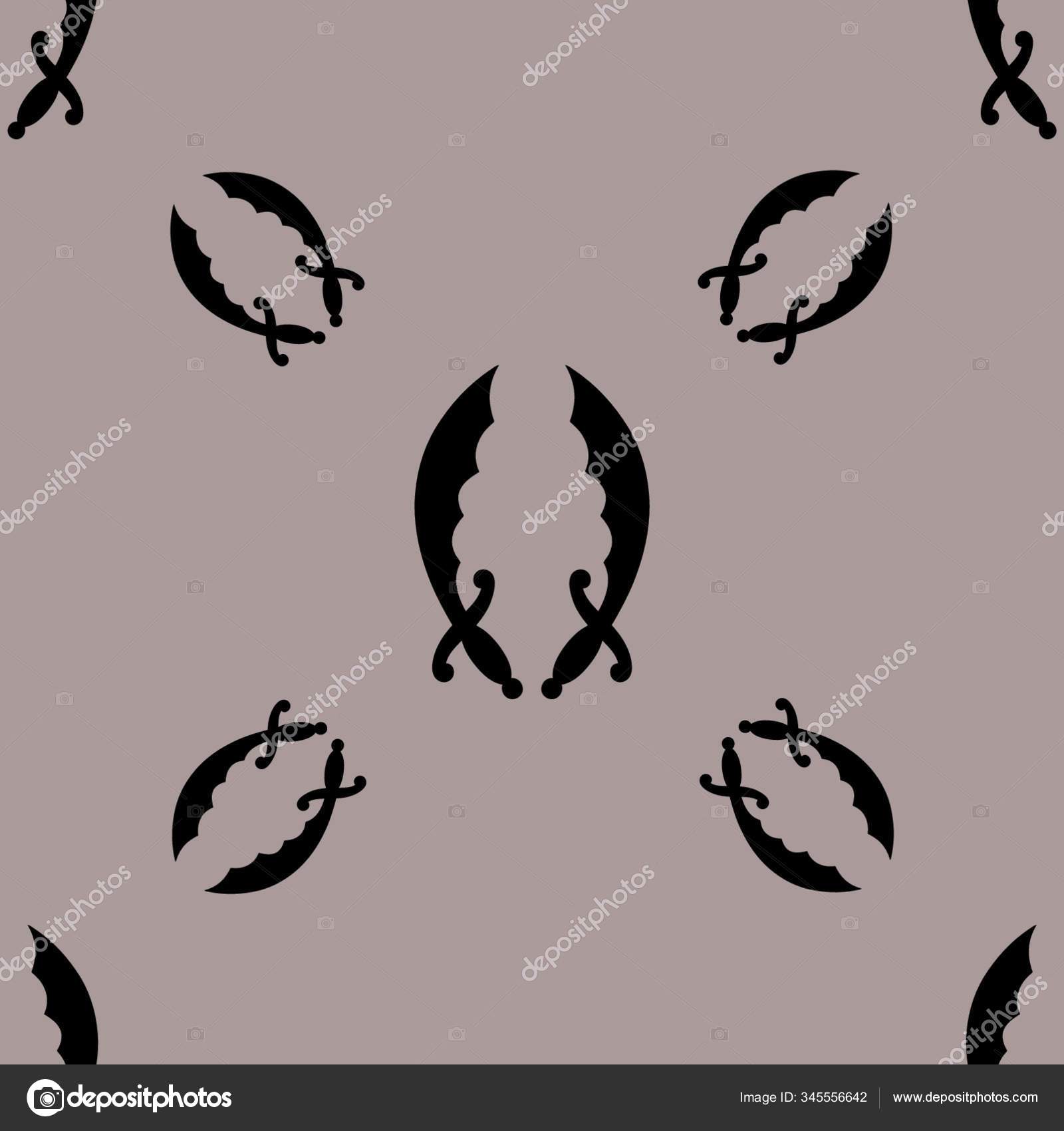 Saber Sign Seamless Pattern Gray Background Vector Illustration Stock ...