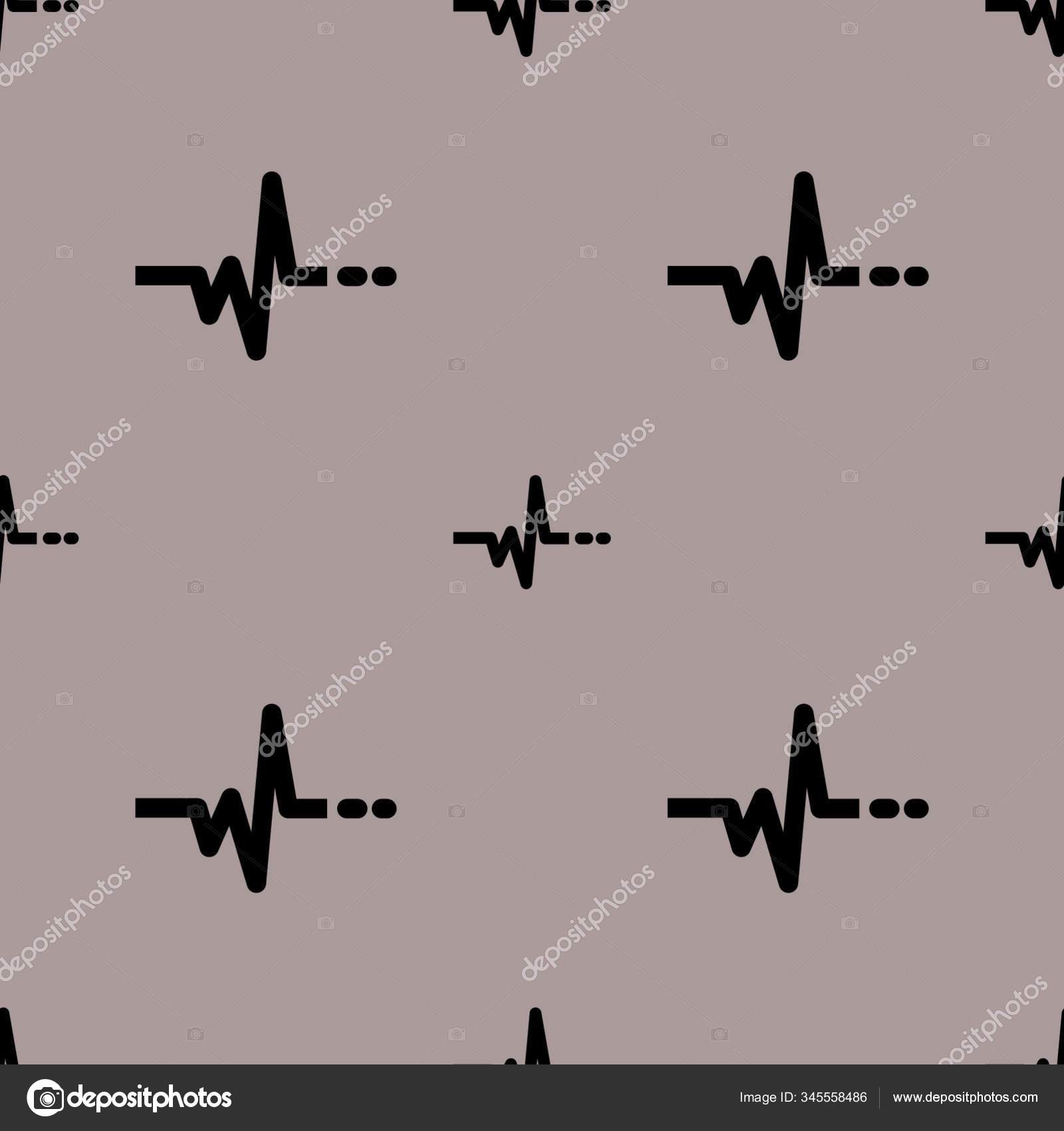 Pulse Sign Seamless Pattern Gray Background Vector Illustration Stock ...