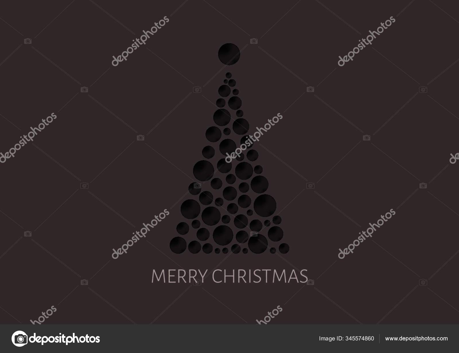 Christmas Poster Abstract Tree Gray Background Illustration Contains ...