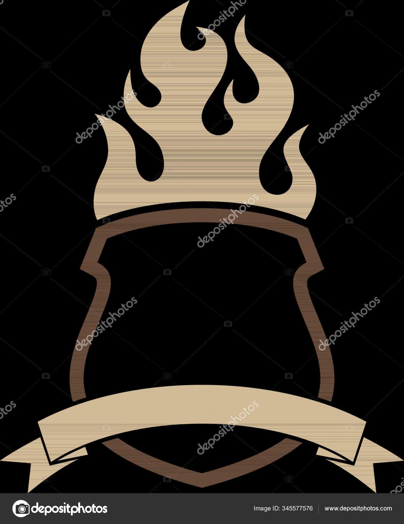 Shield Art Fire Theme Template Vector Illustration Stock Vector Image ...