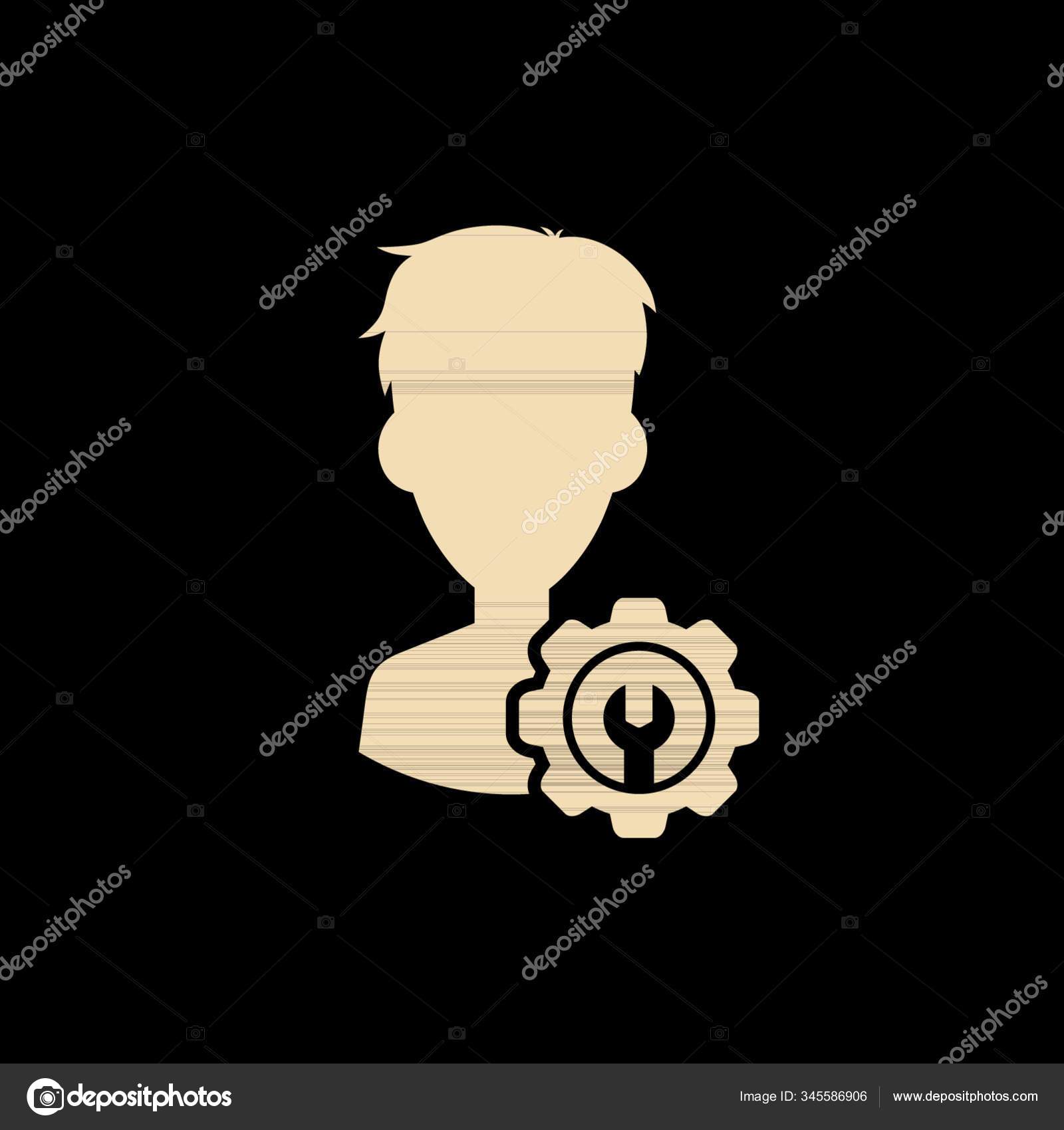 Avatar Portrait Cog Setting Icon Theme Vector Art Illustration Stock ...