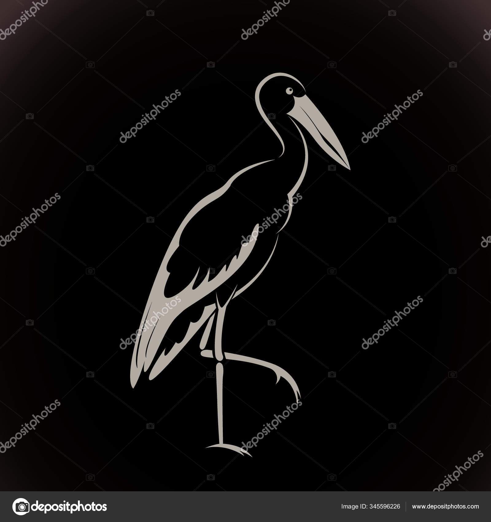 Vector Stork Design White Background Stork Icon Stock Vector Image by ...