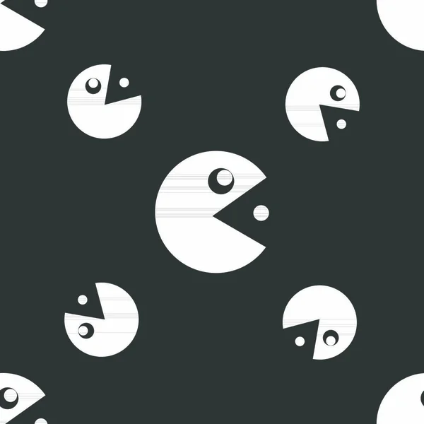 Pac Man Icon Sign Seamless Pattern Gray Background Vector Illustration ...
