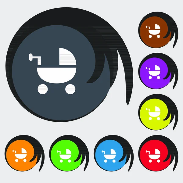 Baby pram stroller sign icon. Baby buggy symbol. Stock Vector Image by ...