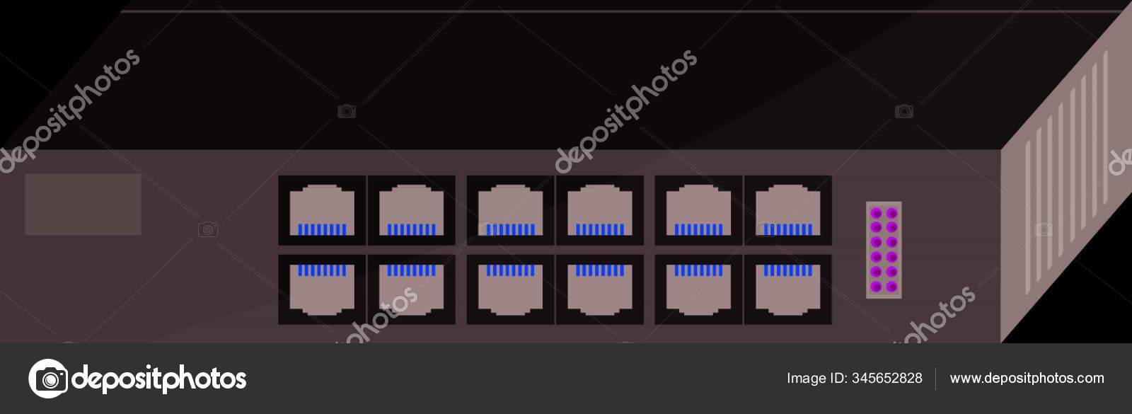 Network Switch Port Stock Vector by ©YAYImages 345652828