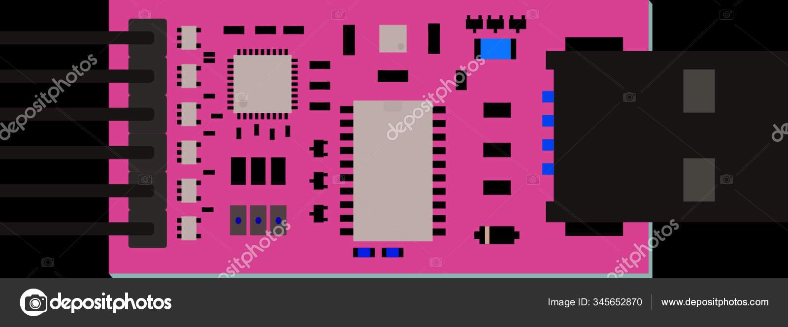 Diy Electronic Usb Uart Board Stock Vector Image by ©YAYImages #345652870