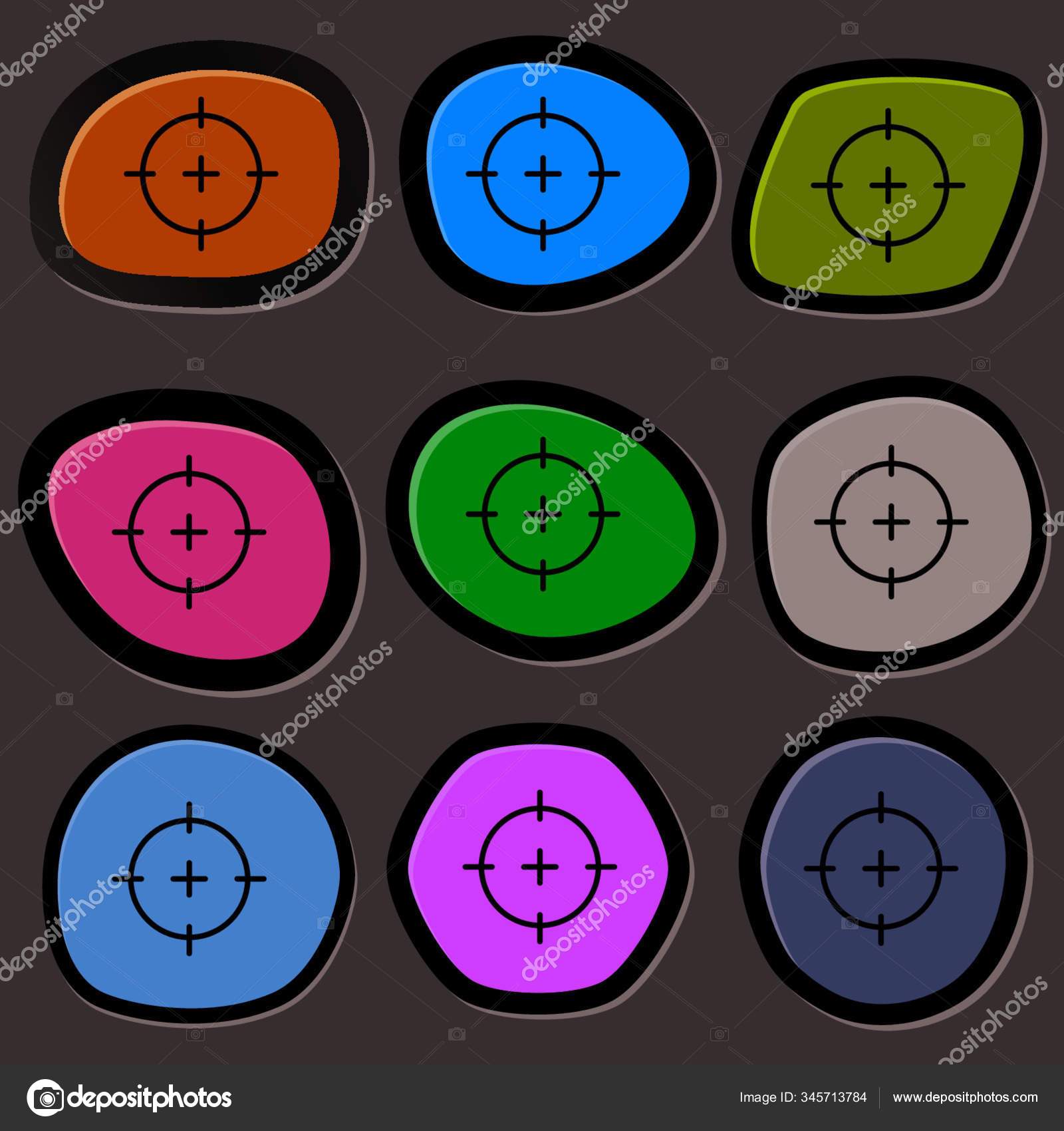 Sight Icon Symbols Multicolored Paper Stickers Vector Illustration ...