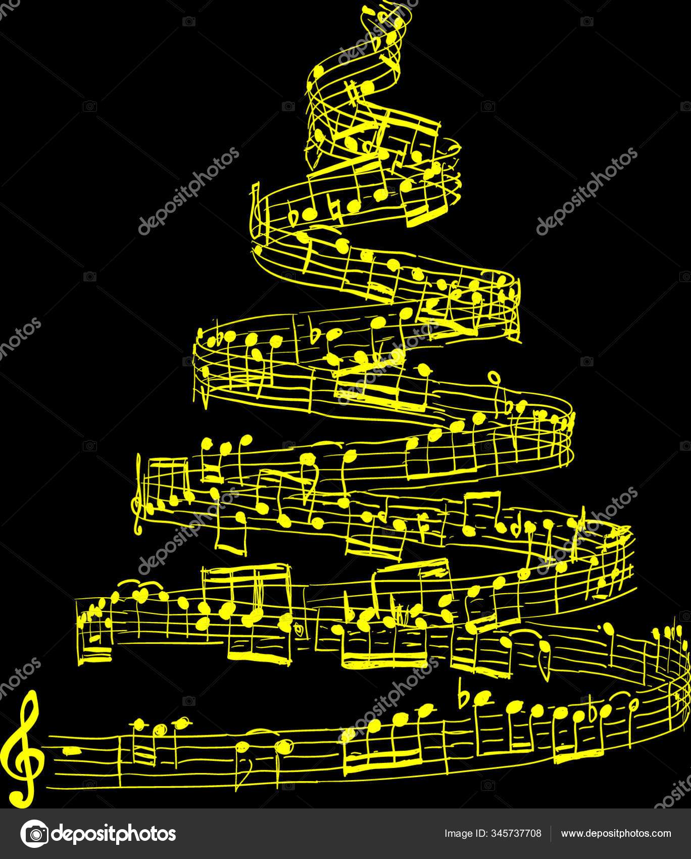 Christmas Tree Music Notes Vector Illustration Stock Vector Image by ...