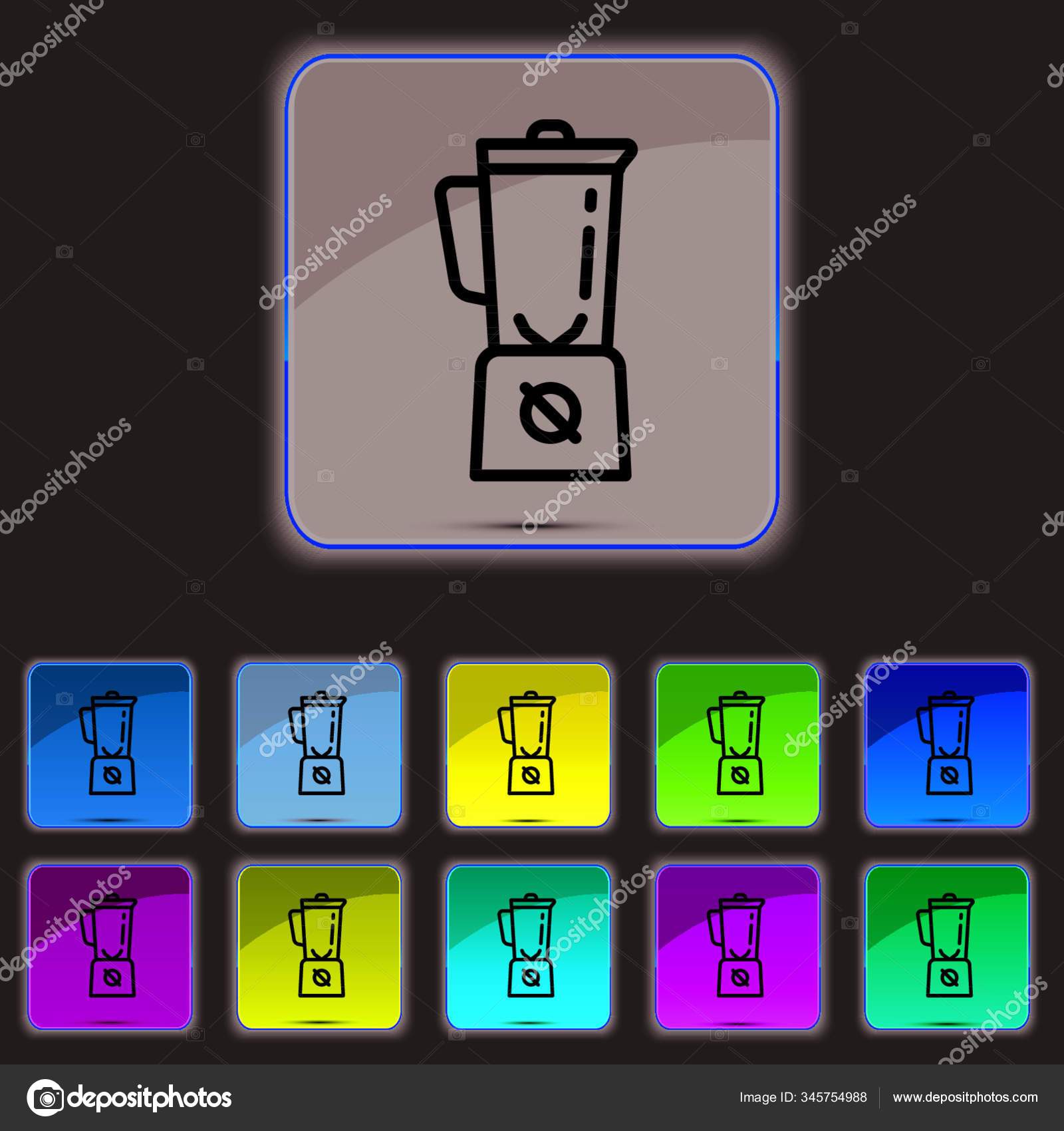 Blender Icon Sign Set Eleven Colored Buttons Your Site Vector Stock ...