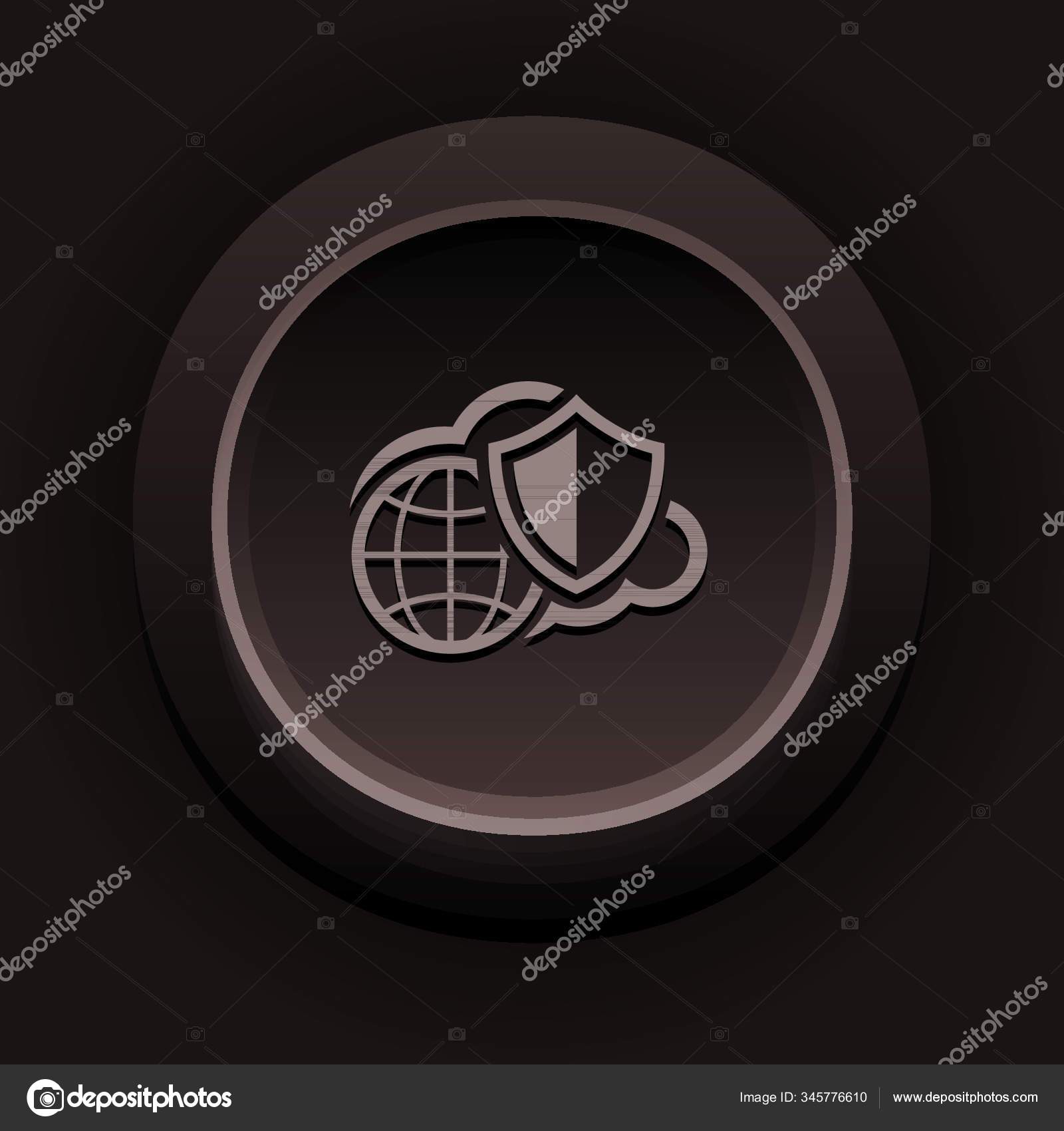 Safety Global Cloud Icon Grey Button Design Isolated Illustration App ...