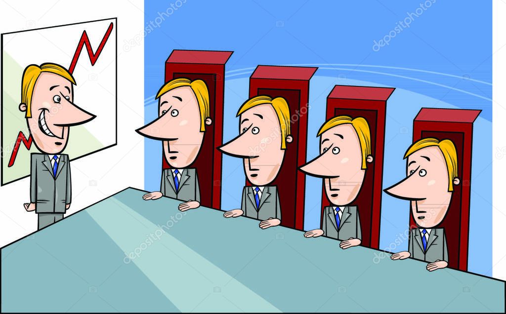 Concepto Dibujos Animados Ilustración de Presentación al Consejo de ...