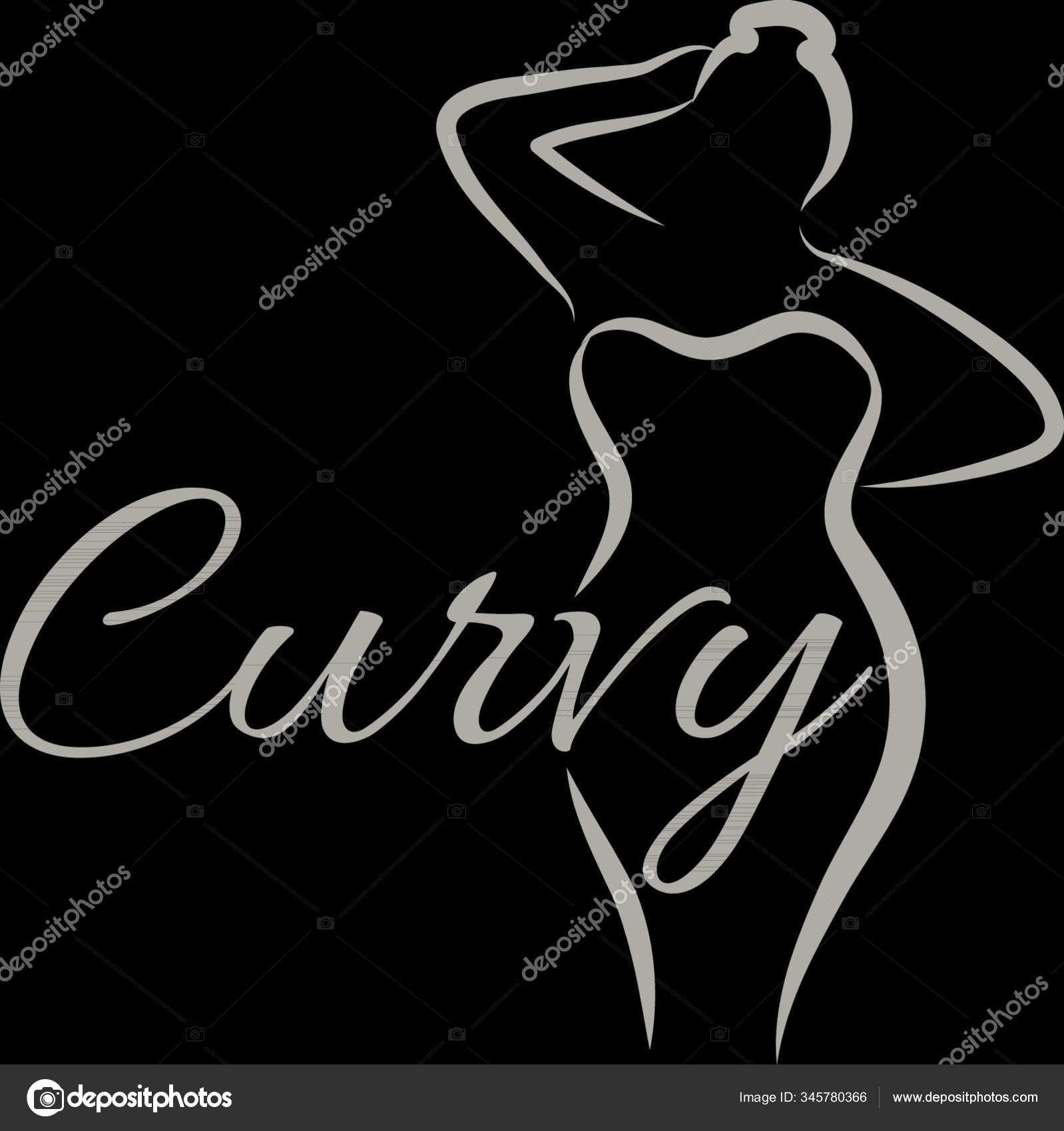 Logo Size Woman Símbolo Mulher Curvilínea Logotipo Ilustração Vetorial ...