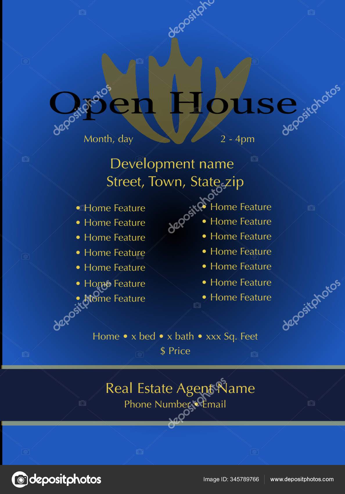 Open House Template Real Estate Agents Showcase Open House Home Stock ...
