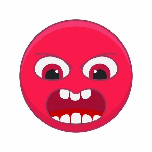 Angry Aggressive Smiley Red Color White Background Stock Vector Image ...