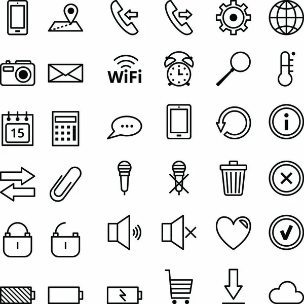 Mobile Interface Icons Stock Vector Image by ©frbird #15443727