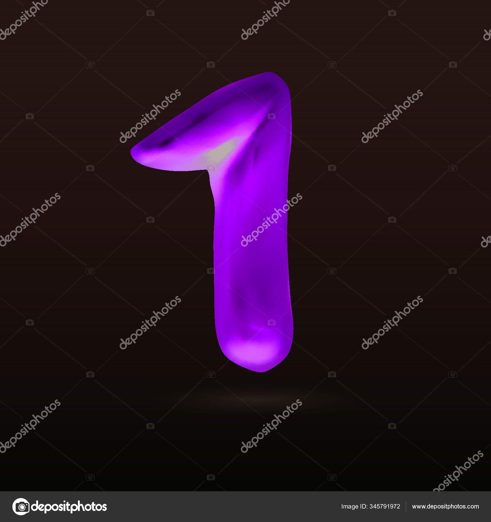 Color Verde Número Uno Aislado Sobre Fondo Vector de stock #345791972 ...